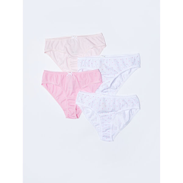 Baskılı Pamuklu Kız Çocuk Külot 4'lü