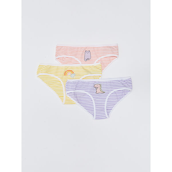 Baskılı Pamuklu Kız Çocuk Külot 3'lü