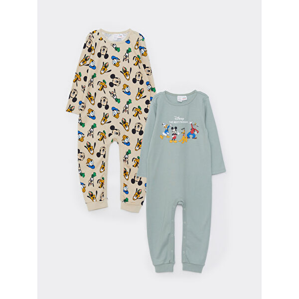 Bisiklet Yaka Uzun Kollu Disney Baskılı Erkek Bebek Tulum 2'li Bisiklet Yaka Uzun Kollu Disney Baskılı Erkek Bebek Tulum 2'li