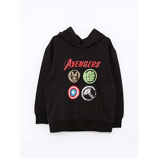 Kapüşonlu Avengers Baskılı Uzun Kollu Erkek Çocuk Sweatshirt Kapüşonlu Avengers Baskılı Uzun Kollu Erkek Çocuk Sweatshirt