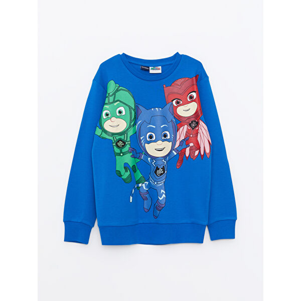 Bisiklet Yaka Pijamaskeliler Baskılı Uzun Kollu Erkek Çocuk Sweatshirt Bisiklet Yaka Pijamaskeliler Baskılı Uzun Kollu Erkek Çocuk Sweatshirt