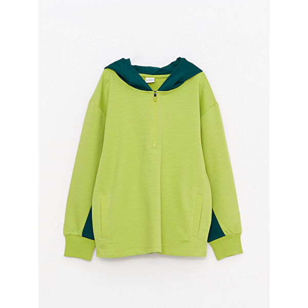 Kapüşonlu Basic Uzun Kollu Erkek Çocuk Sweatshirt Kapüşonlu Basic Uzun Kollu Erkek Çocuk Sweatshirt