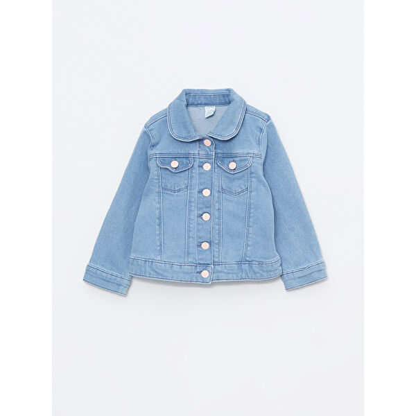 Uzun Kollu Basic Kız Bebek Jean Ceket
