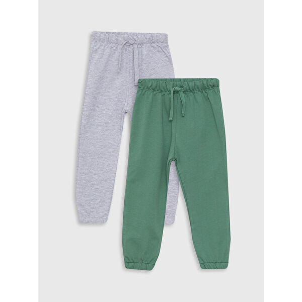 Beli Lastikli Basic Erkek Bebek Eşofman Alt 2'li