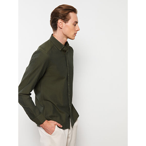 Slim Fit Uzun Kollu Gabardin Erkek Gömlek Slim Fit Uzun Kollu Gabardin Erkek Gömlek