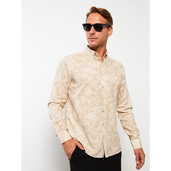 Regular Fit Uzun Kollu Desenli Erkek Gömlek