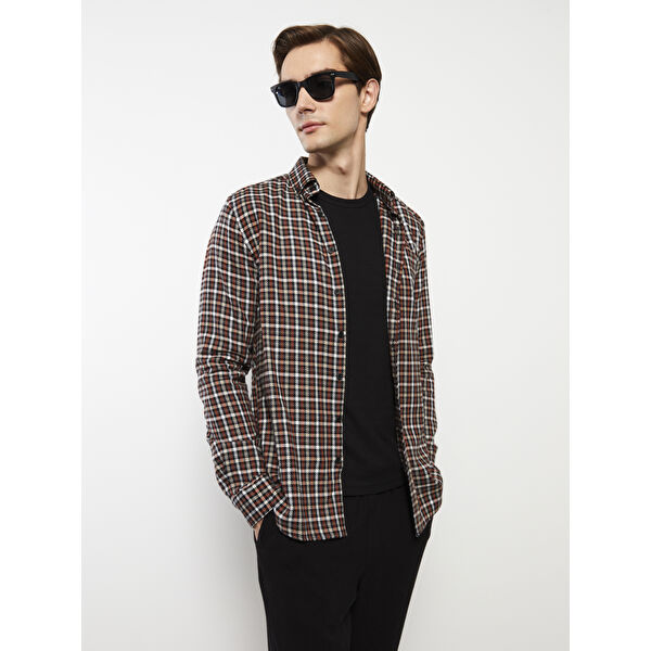 Slim Fit Uzun Kollu Ekose Erkek Gömlek Slim Fit Uzun Kollu Ekose Erkek Gömlek