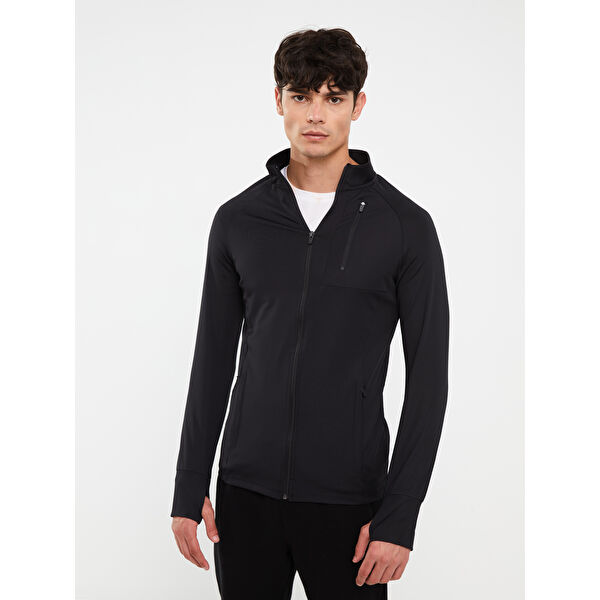 Dik Yaka Uzun Kollu Erkek Spor Hırka