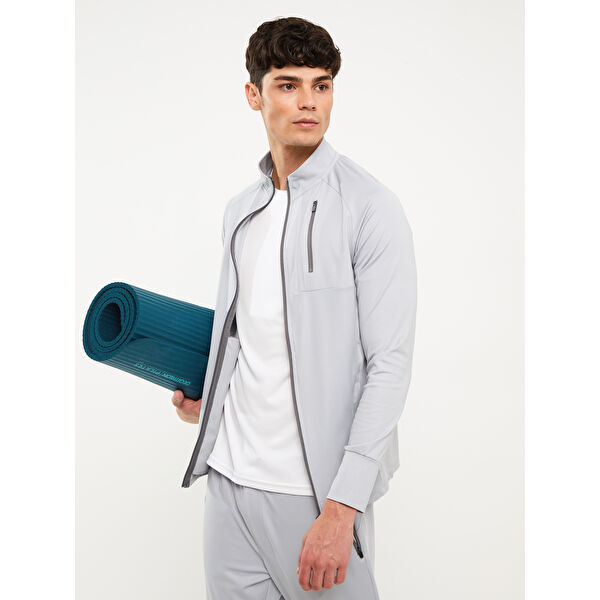 Dik Yaka Uzun Kollu Erkek Spor Hırka