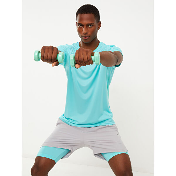 Bisiklet Yaka Kısa Kollu Erkek Spor Tişört