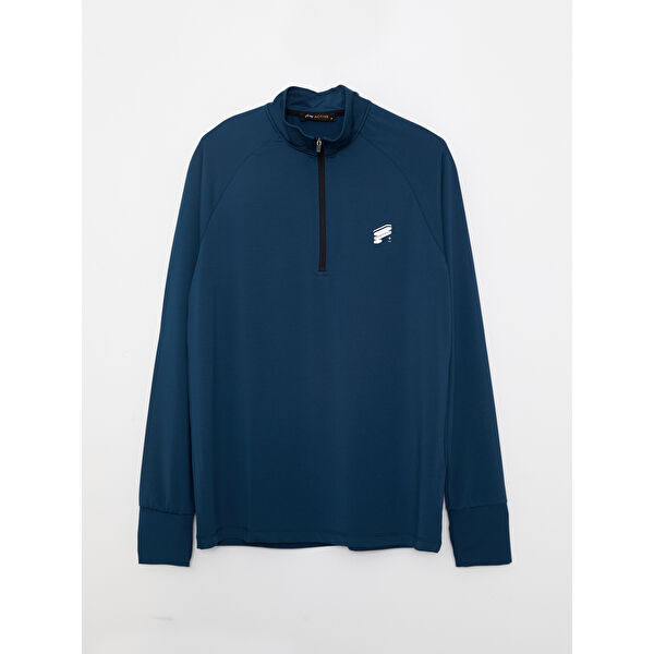 Dik Yaka Uzun Kollu Baskılı Erkek Spor Sweatshirt Dik Yaka Uzun Kollu Baskılı Erkek Spor Sweatshirt