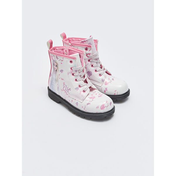 Frozen Lisanslı Bağcık ve Fermuarlı Kız Çocuk Bot