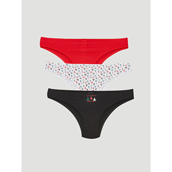 Desenli Brazilian Külot 3'lü Paket
