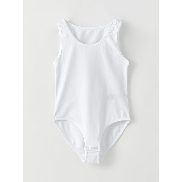 Bisiklet Yaka Basic Pamuklu Kız Çocuk Çıtçıtlı Body