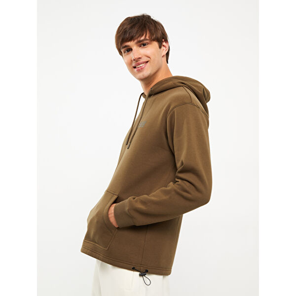 Kapüşonlu Uzun Kollu Baskılı Erkek Sweatshirt Kapüşonlu Uzun Kollu Baskılı Erkek Sweatshirt