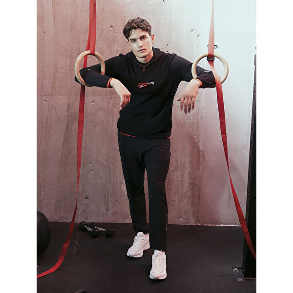 Kapüşonlu Uzun Kollu Baskılı Erkek Spor Sweatshirt