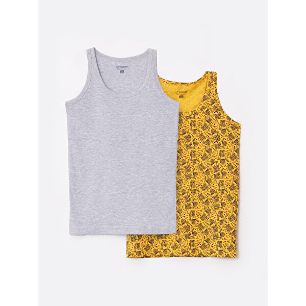 Bisiklet Yaka Pamuklu Erkek Çocuk Atlet 2'li