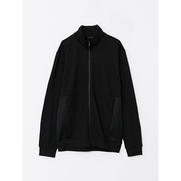 Standart Kalıp Dik Yaka Erkek Spor Hırka