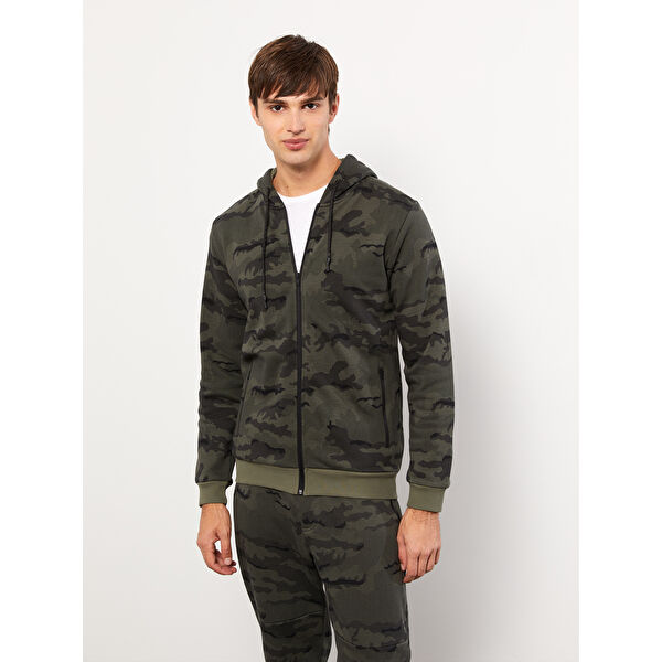 Standart Kalıp Kapüşonlu Erkek Spor Hırka Standart Kalıp Kapüşonlu Erkek Spor Hırka