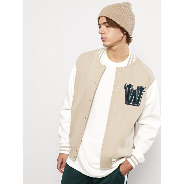 Oversize Kolej Yaka Uzun Kollu Erkek Spor Hırka Oversize Kolej Yaka Uzun Kollu Erkek Spor Hırka