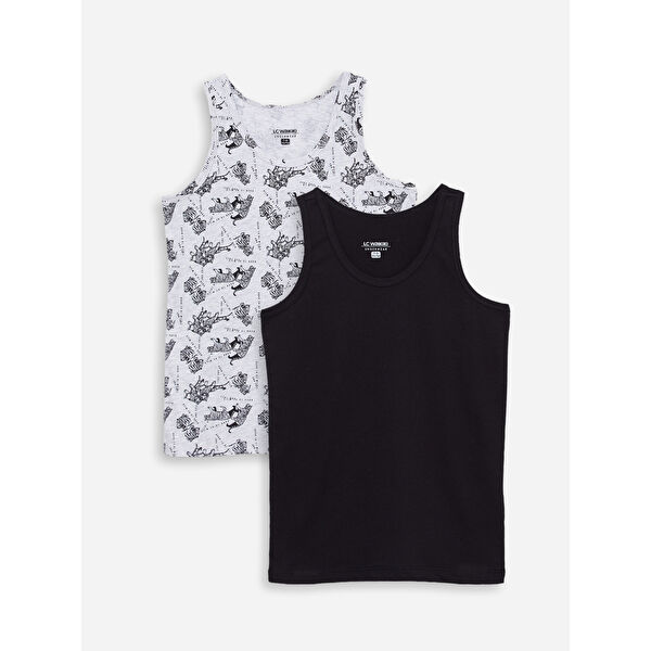 Bisiklet Yaka Pamuklu Erkek Çocuk Atlet 2'li