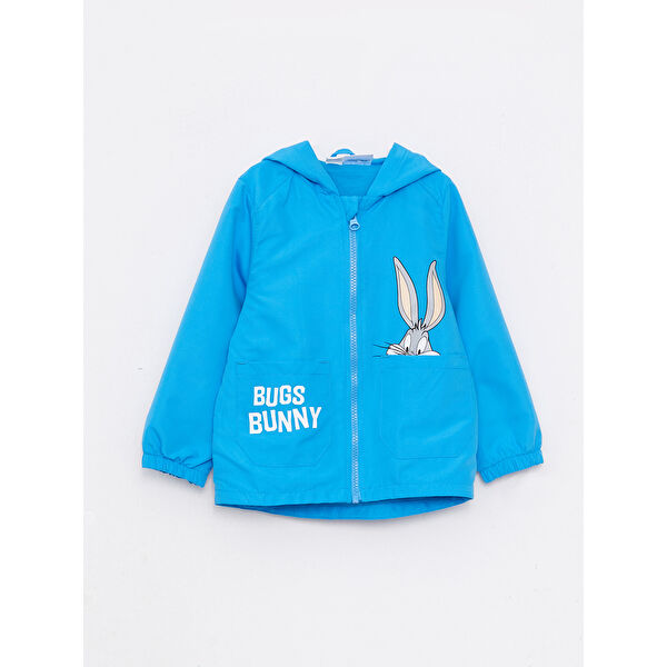 Kapüşonlu Uzun Kollu Bugs Bunny Baskılı Erkek Bebek Mont Kapüşonlu Uzun Kollu Bugs Bunny Baskılı Erkek Bebek Mont