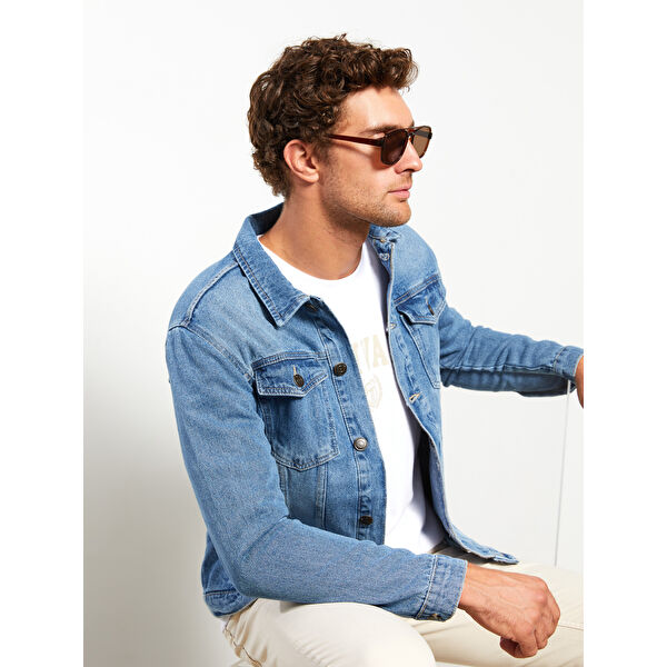 Standart Kalıp Erkek Jean Ceket