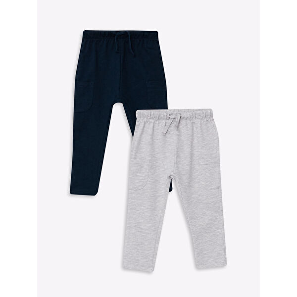 Beli Lastikli Basic Erkek Bebek Eşofman Alt 2'li Takım