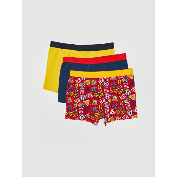 Baskılı Pamuklu Erkek Çocuk Boxer 3'lü