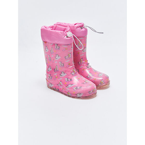 Baskılı Kız Çocuk Yağmur Botu