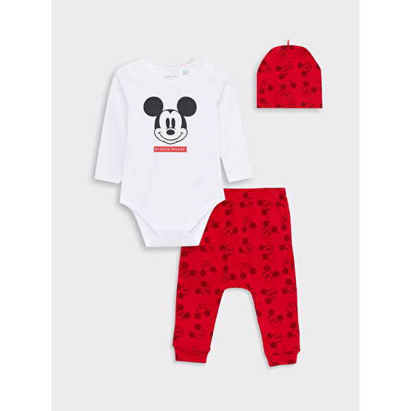 Bisiklet Yaka Uzun Kollu Mickey Mouse Baskılı Pamuklu Erkek Bebek Hastane Çıkış Seti 3'lü Takım Bisiklet Yaka Uzun Kollu Mickey Mouse Baskılı Pamuklu Erkek Bebek Hastane Çıkış Seti 3'lü Takım