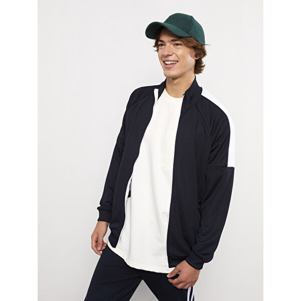 Standart Kalıp Dik Yaka Erkek Spor Hırka Standart Kalıp Dik Yaka Erkek Spor Hırka