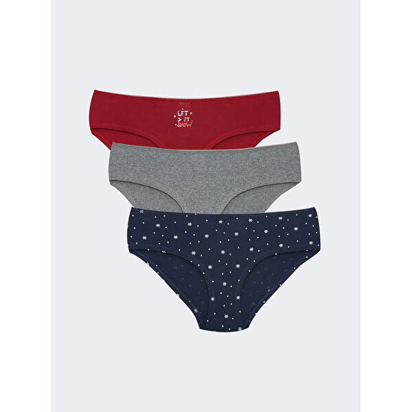 Desenli Kadın Hipster Külot 3'lü Paket