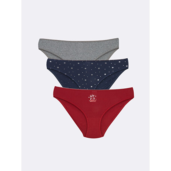 Desenli Brazilian Külot 3'lü Paket