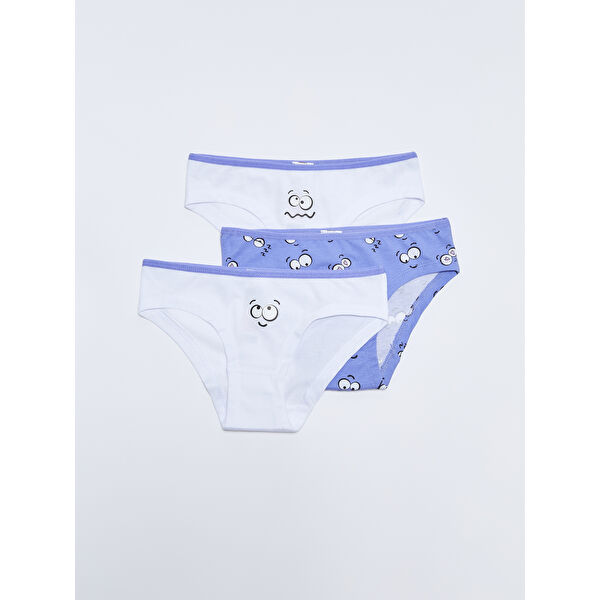 Baskılı Pamuklu Kız Çocuk Külot 3'lü