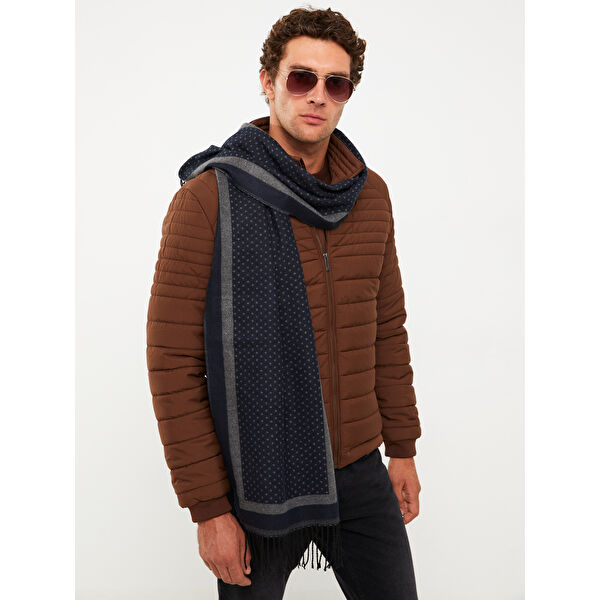 Puantiyeli Püsküllü Erkek Atkı