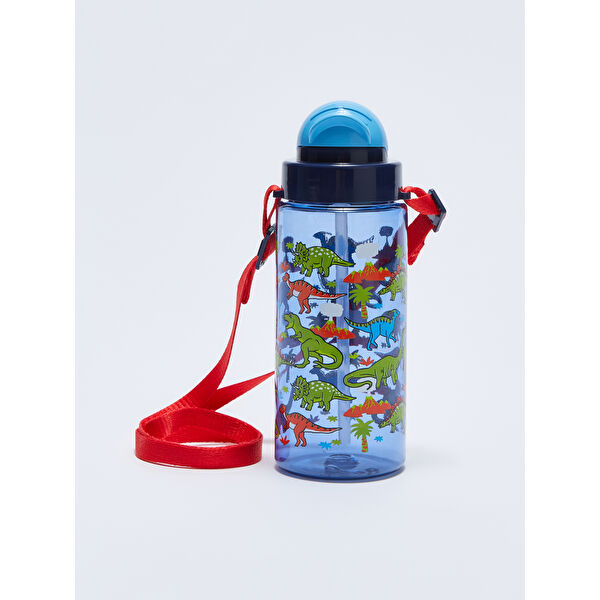 Dinozor Baskılı Pipetli Erkek Çocuk Suluk 500 Ml