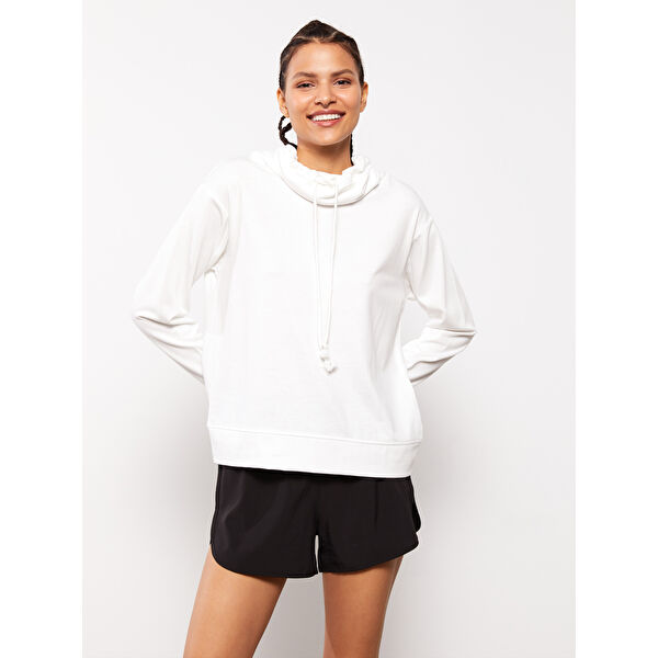 Keşiş Yaka Düz Uzun Kollu Kadın Sweatshirt Keşiş Yaka Düz Uzun Kollu Kadın Sweatshirt