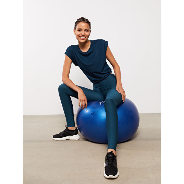 Beli Lastikli Düz Kadın Spor Tayt