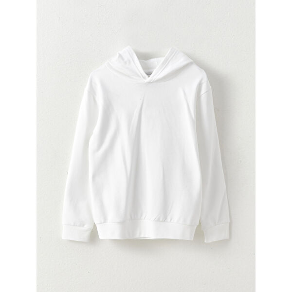 Kapüşonlu Basic Uzun Kollu Erkek Çocuk Sweatshirt