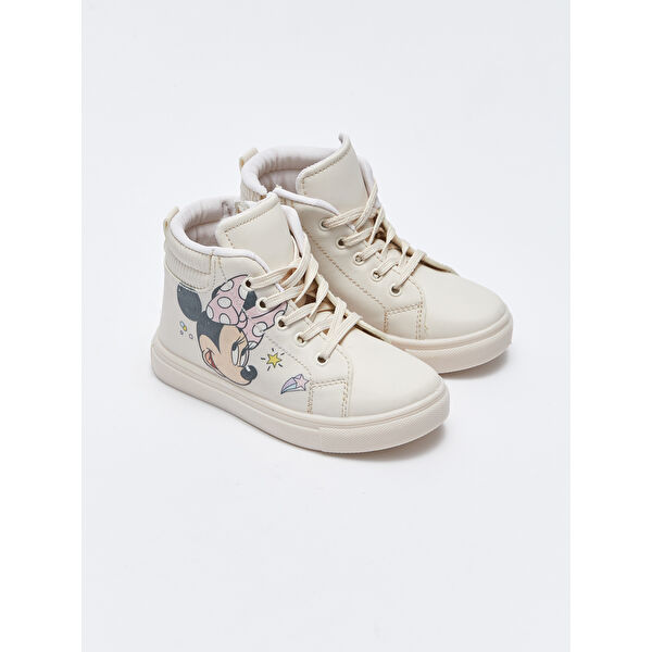 Minnie Mouse Lisanslı Bağcıklı Kız Bebek Bot