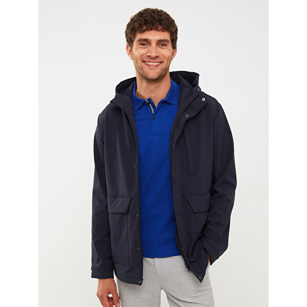 Standart Kalıp Kapüşonlu Erkek Mont