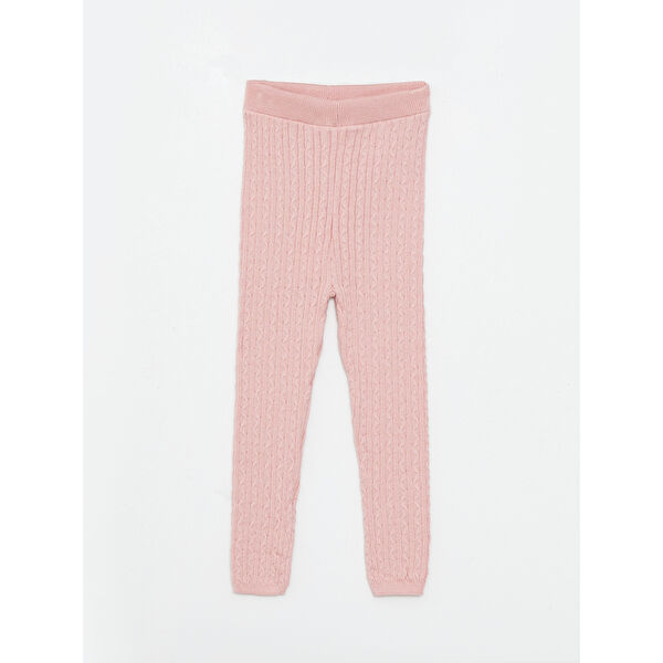 Beli Lastikli Kendinden Desenli Kız Bebek Tayt