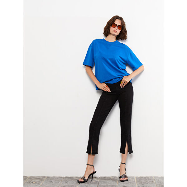 Yüksek Bel Slim Fit Cep Detaylı Kadın Rodeo Jean Pantolon Yüksek Bel Slim Fit Cep Detaylı Kadın Rodeo Jean Pantolon
