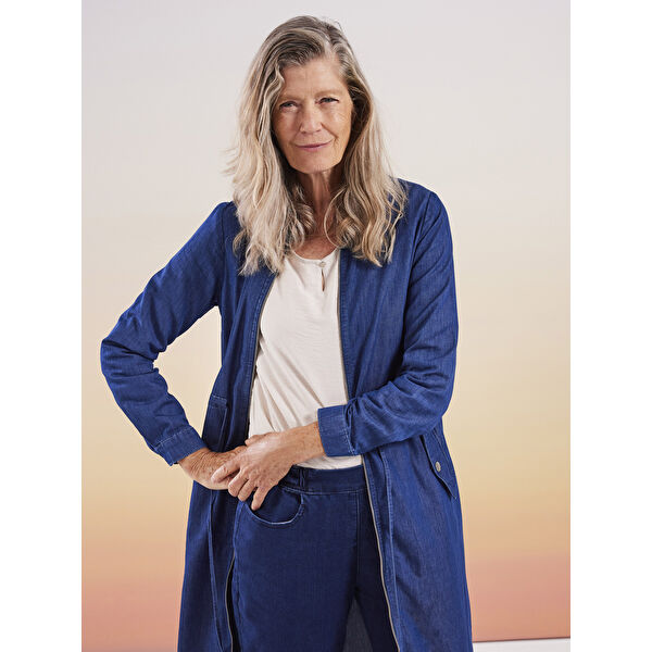 Bisiklet Yaka Düz Uzun Kollu Kadın Jean Ferace Bisiklet Yaka Düz Uzun Kollu Kadın Jean Ferace