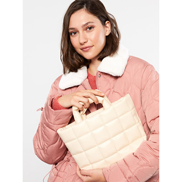 Deri Görünümlü Kapitone Kadın Kol Çantası