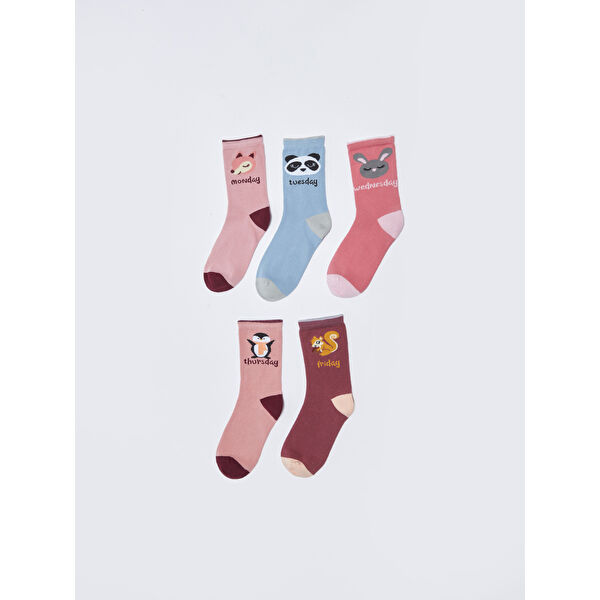 Desenli Kız Çocuk Soket Çorap 5'li