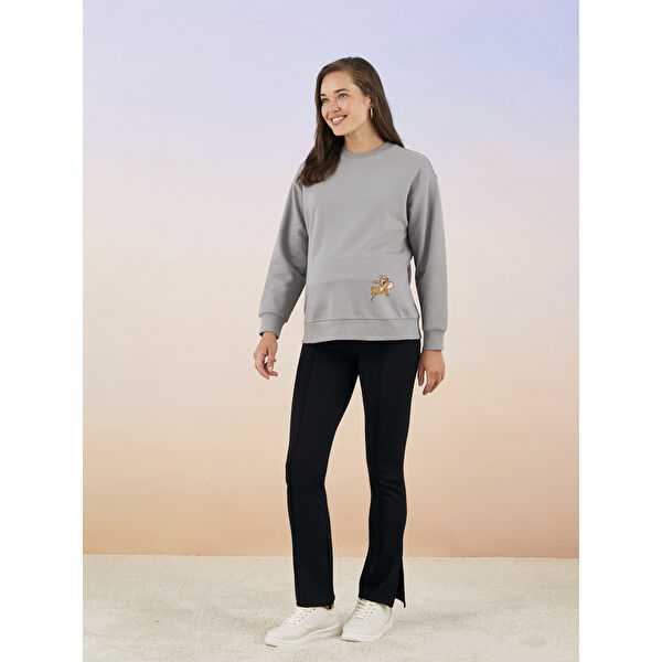 Beli Lastikli Düz Hamile Tayt