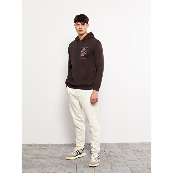 Kapüşonlu Uzun Kollu Baskılı Erkek Sweatshirt Kapüşonlu Uzun Kollu Baskılı Erkek Sweatshirt