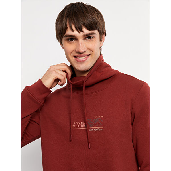 Keşiş Yaka Uzun Kollu Baskılı Erkek Sweatshirt Keşiş Yaka Uzun Kollu Baskılı Erkek Sweatshirt